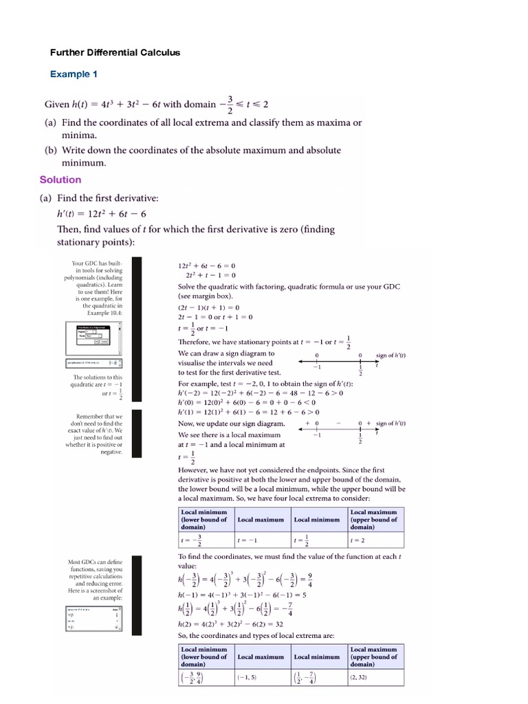 Example 1: Further Differential Calculus | PDF