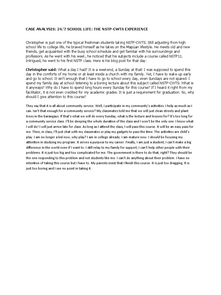 CASE ANALYSIS For Module 6-VALUES FORMATION and MORAL RECOVERY | PDF ...