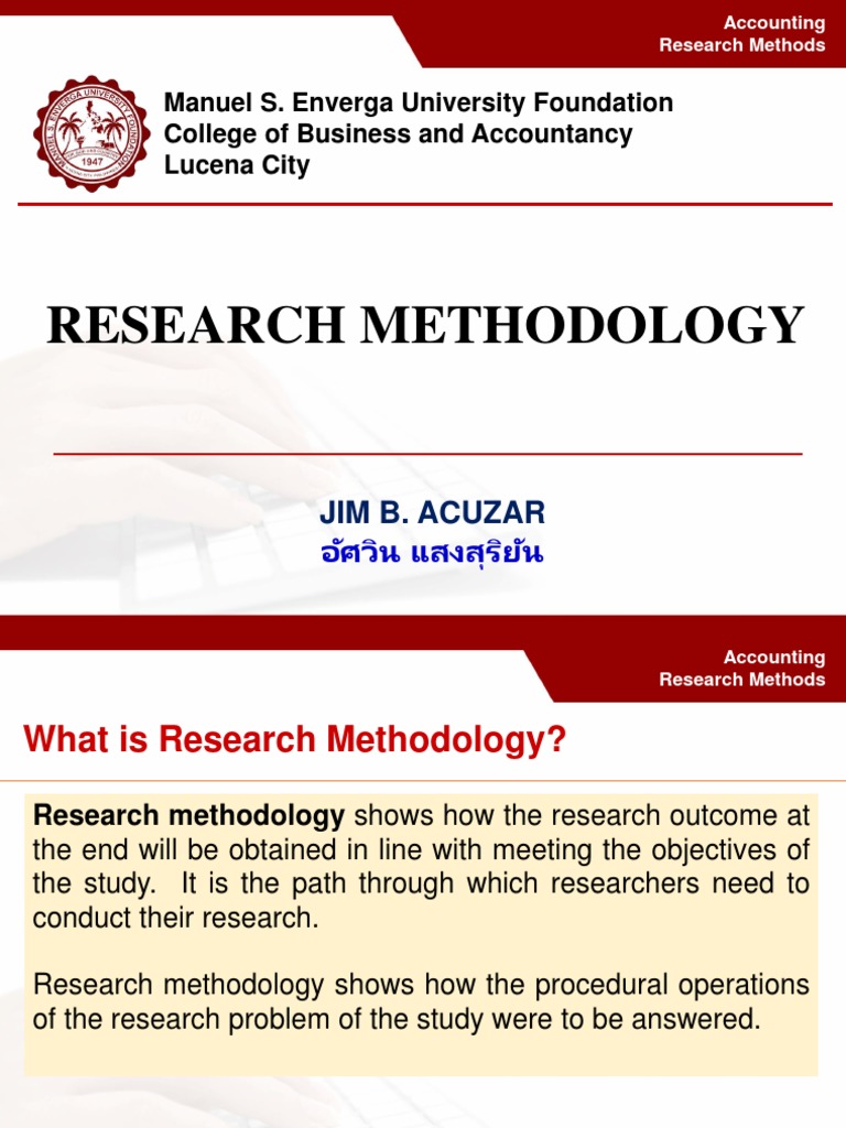 AE118 Accounting Research Methods - Research Methodology | PDF ...