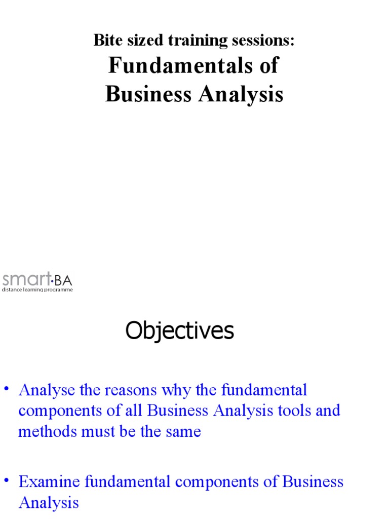 Fundamentals of Business Analysis: Bite Sized Training Sessions | PDF ...