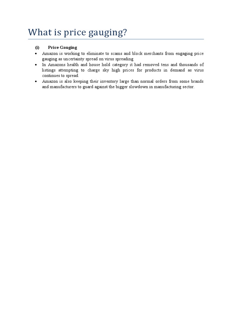 What Is Price Gauging? | PDF
