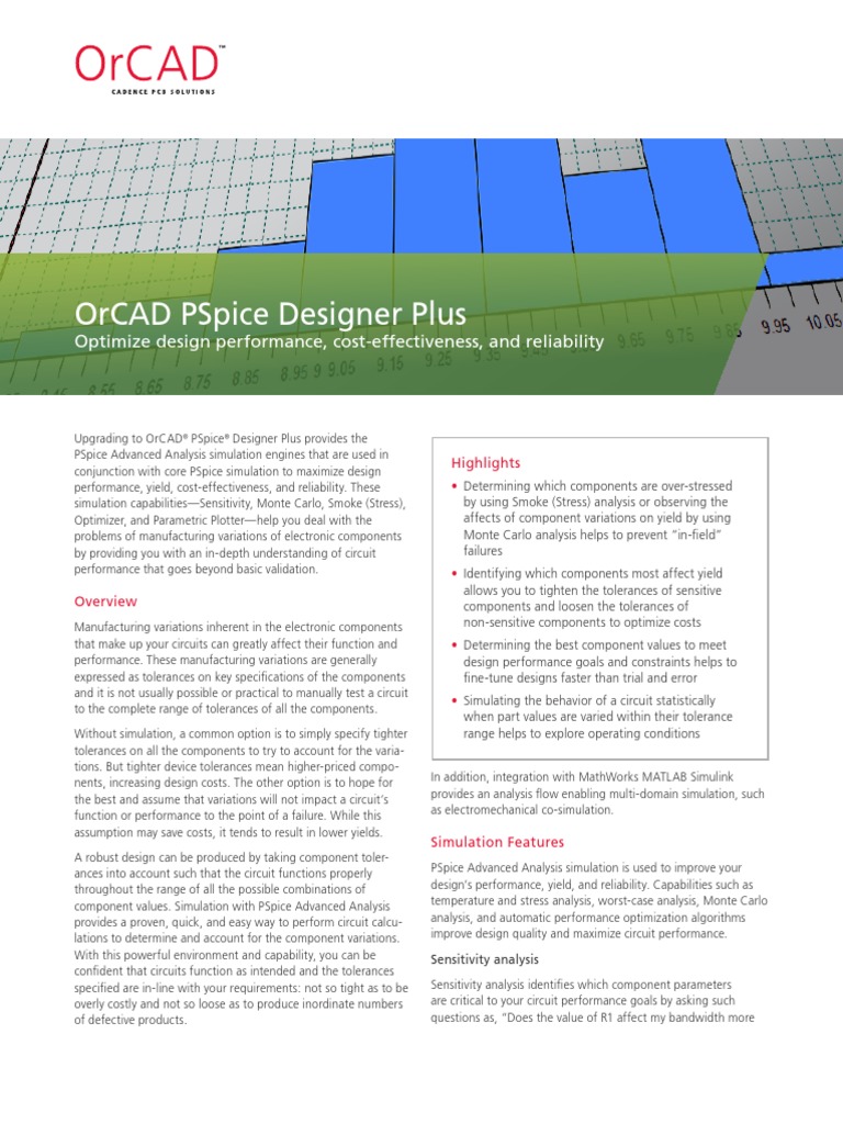 OrCAD PSpice Designer Plus DS PRINT 1 PDF | PDF | Reliability Engineering | Applied Mathematics