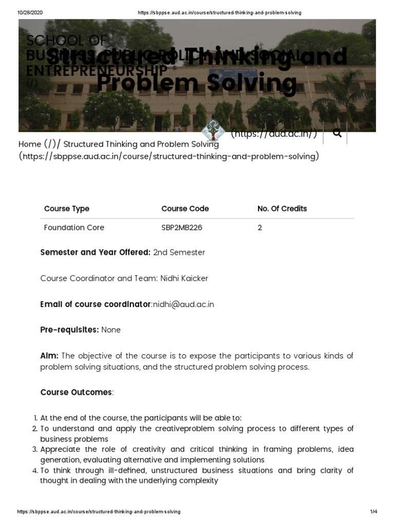 Structured Thinking and Problem Solving PDF | PDF | Design Thinking | Epistemology