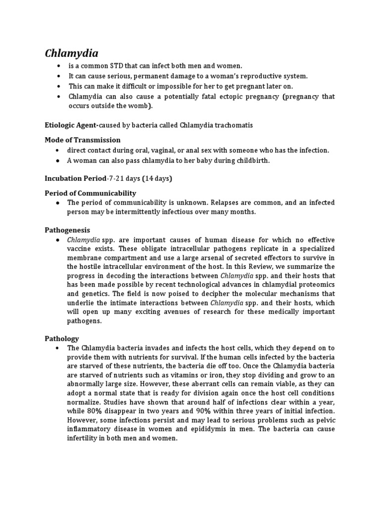 Chlamydia: Etiologic Agent-Caused by Bacteria Called Chlamydia ...
