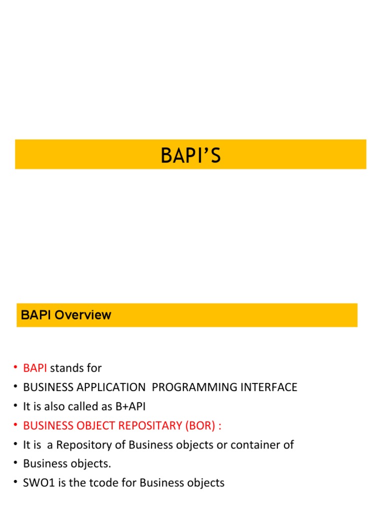 BAPI'S | PDF | Parameter (Computer Programming) | Subroutine