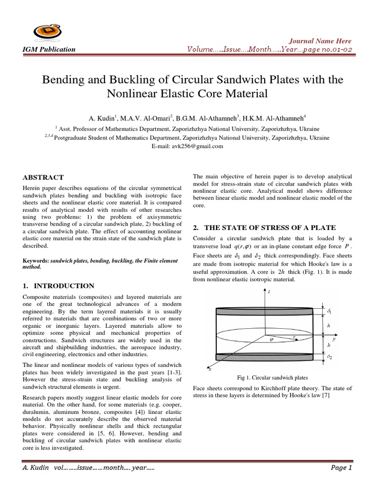 IJMEIT Kudin Sandwich1 PDF | PDF | Buckling | Deformation (Engineering)