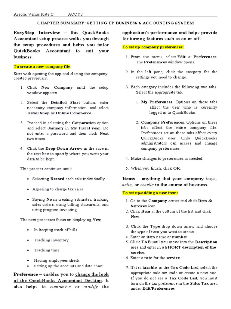 Setting Up Business's Accounting System | Download Free PDF | Payroll ...