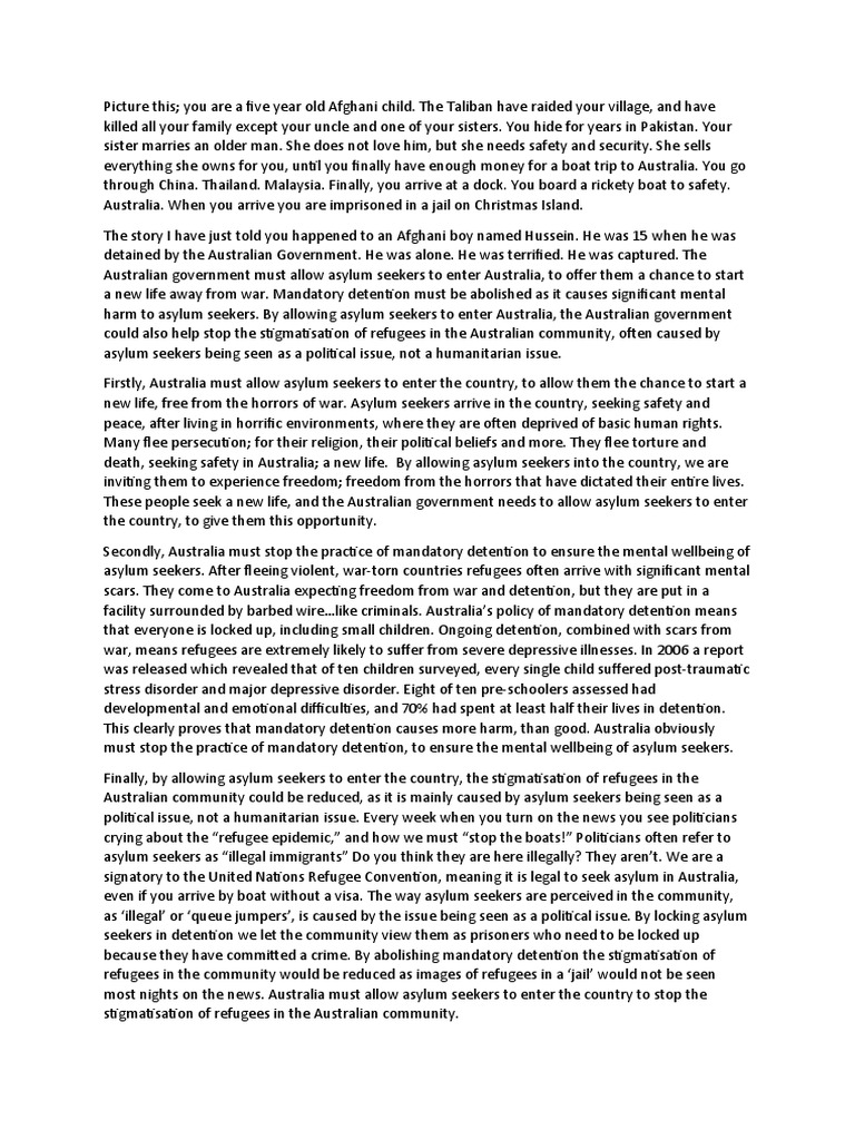Asylum Seekers Example | PDF | Asylum Seeker | Immigration Detention