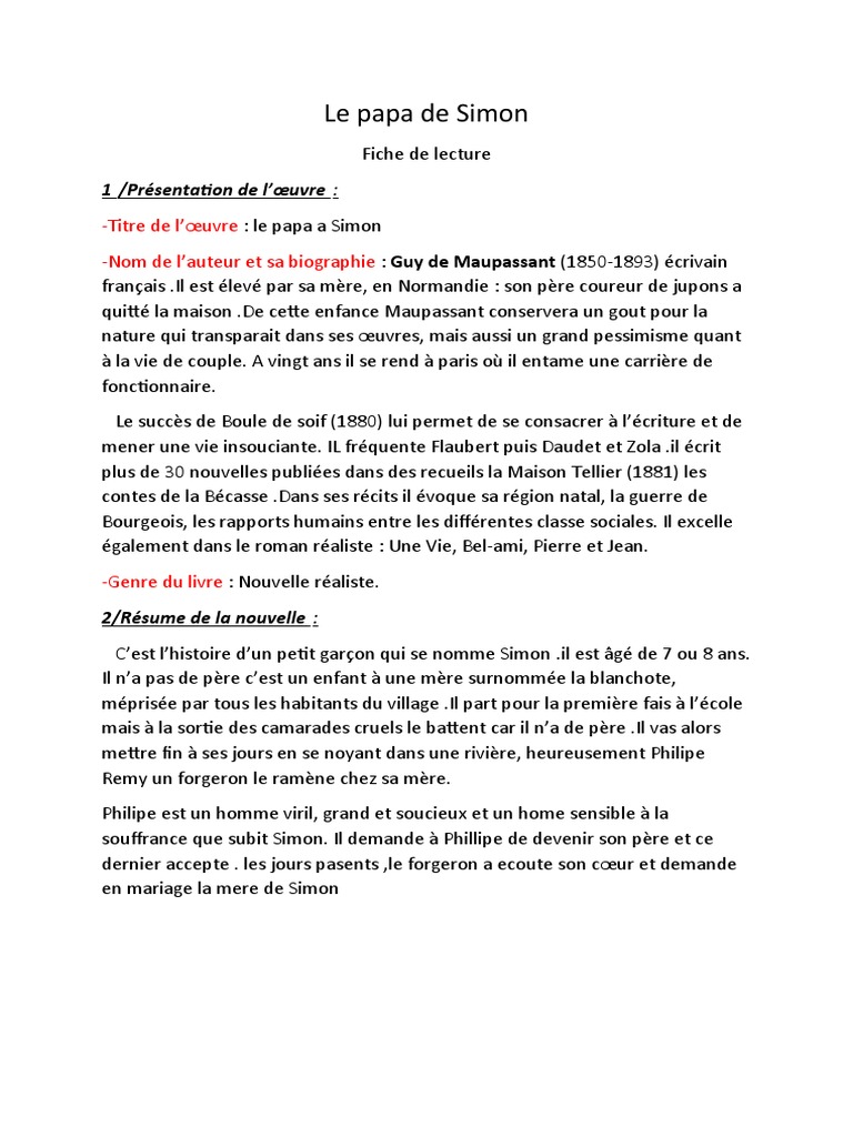 Le Papa de Simon | PDF