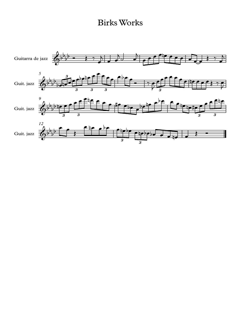 Birks Works Solo - Partitura Completa PDF | PDF