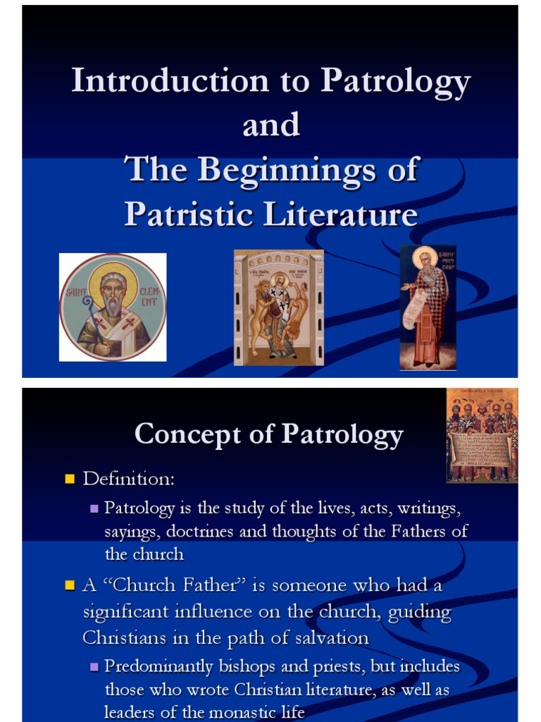 Introduction to Patrology and Patristic Literature | PDF | Church ...