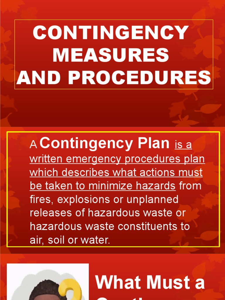 Contingency Procedure | PDF | Emergency Evacuation | Personal ...