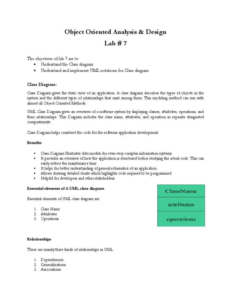 Ooad Lab 7 Pdf Class Computer Programming Inheritance Object Oriented Programming 1009