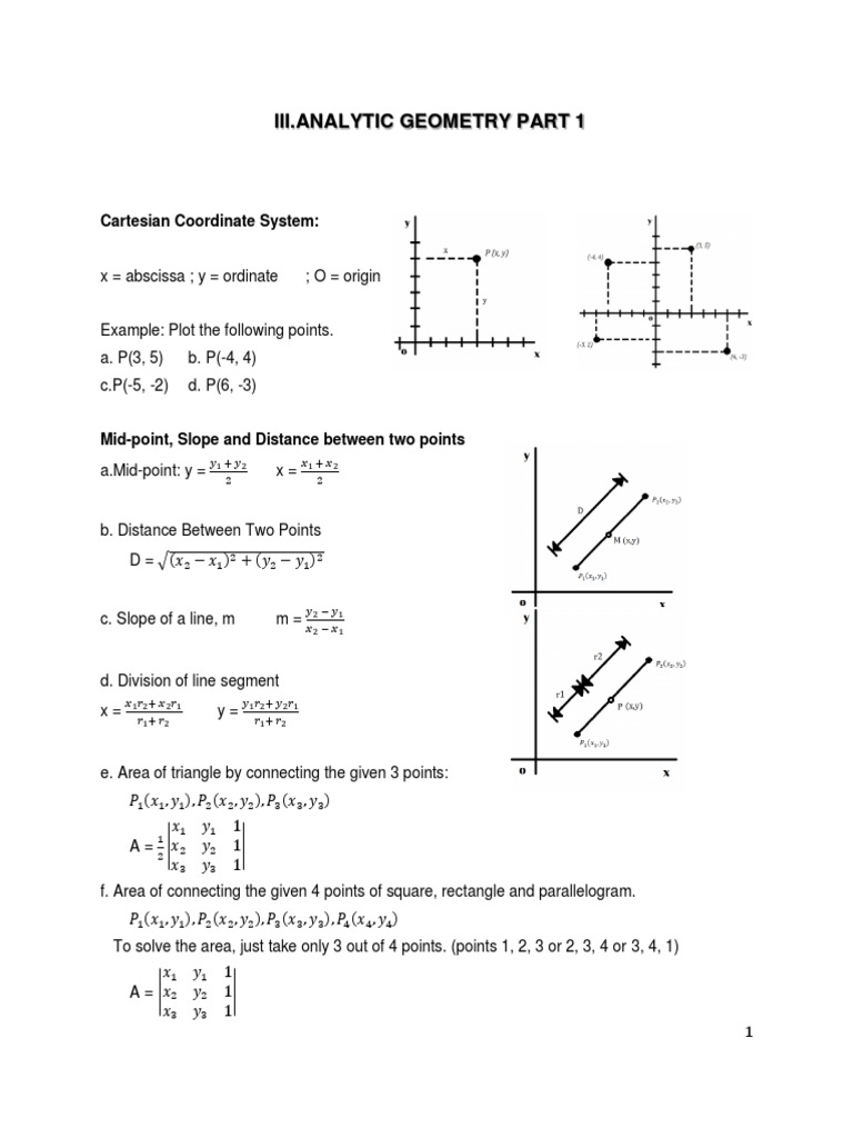 Analytic Geometry: Exploring Key Concepts of the Cartesian Coordinate ...