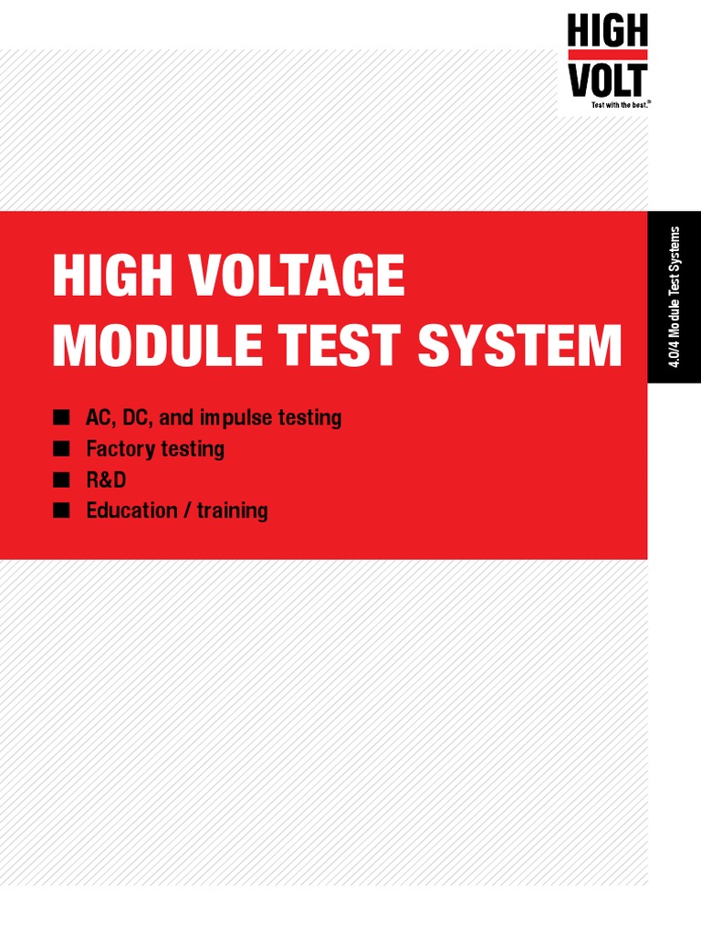 High Voltage Module Test System Modules For Voltage Generation ...