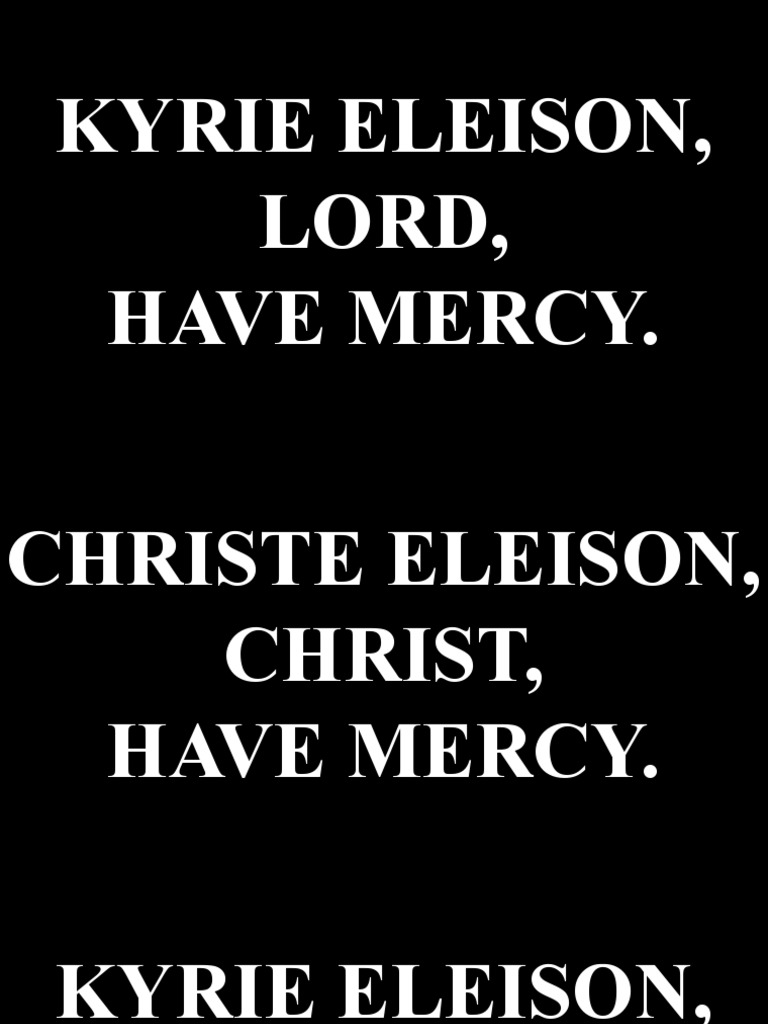 Kyrie Eleison - Chrism Mass | PDF