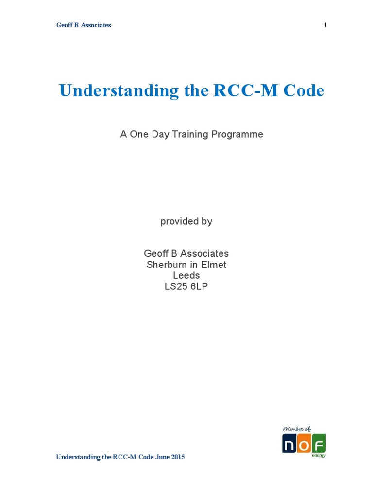 RCC-M Code Training Overview | PDF | Specification (Technical Standard ...
