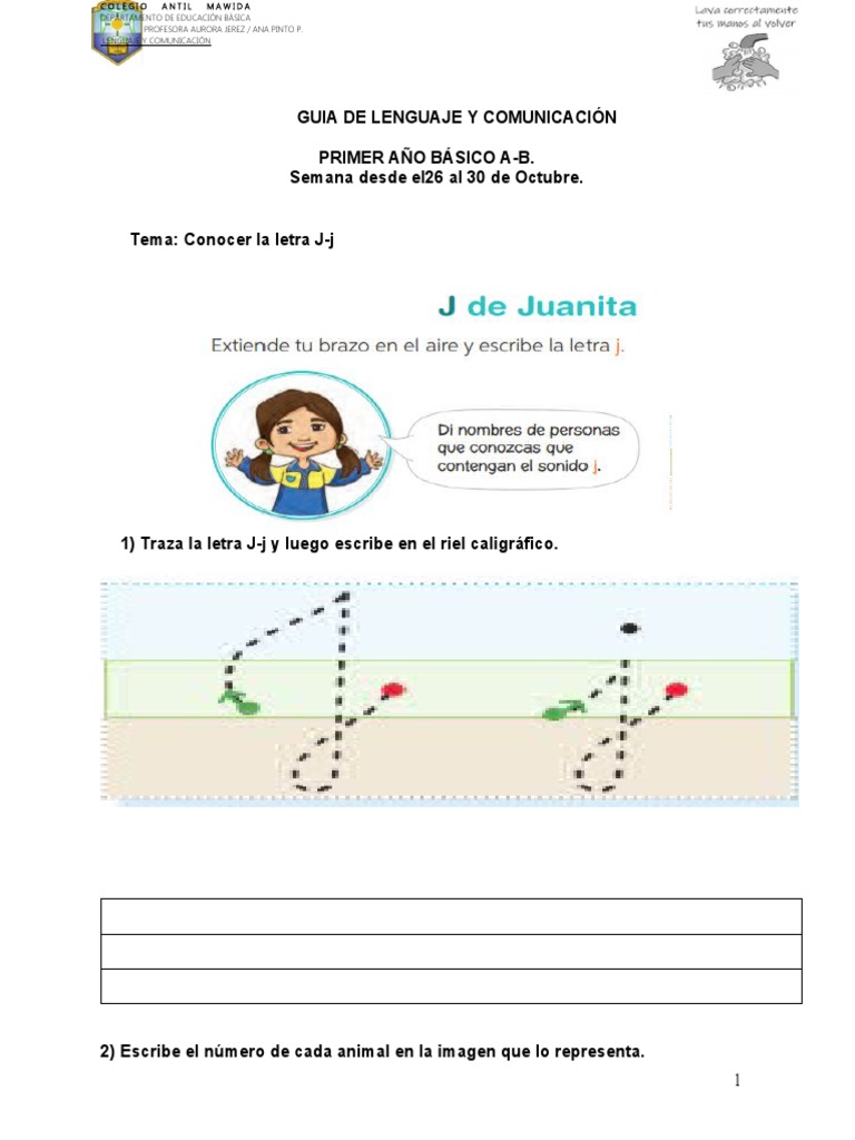 Actividades con la letra J para primer grado | PDF