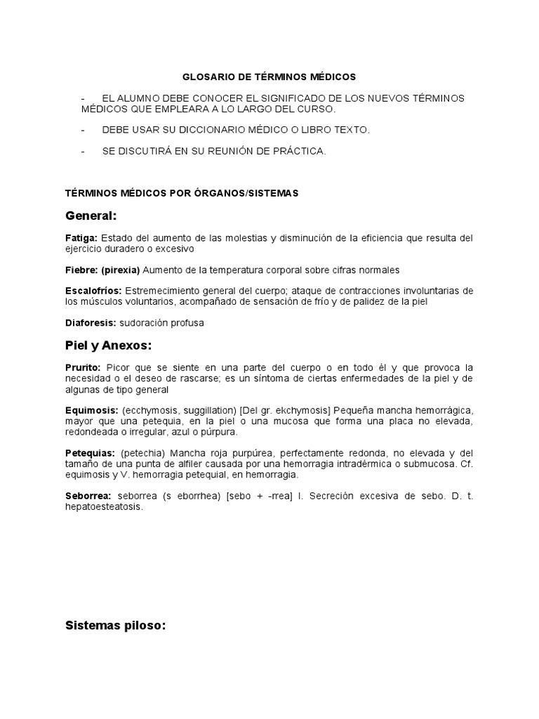 Glosario de Terminos Medicos | PDF | Tos | Ciclo menstrual