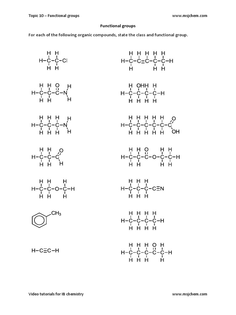 Topic 10 Functional Groups | PDF