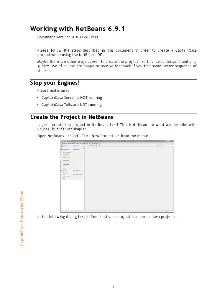 Creating CaptainCasa Project in NetBeans | PDF