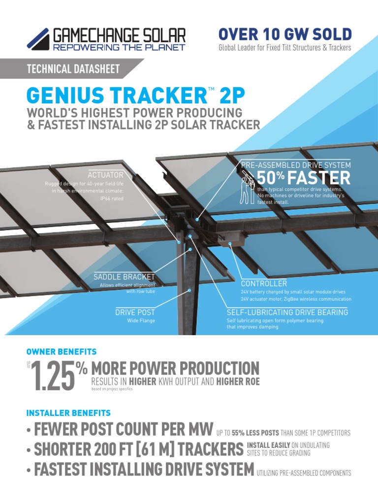 GameChange Solar Genius Tracker 2P Technical Datasheet | Download Free ...
