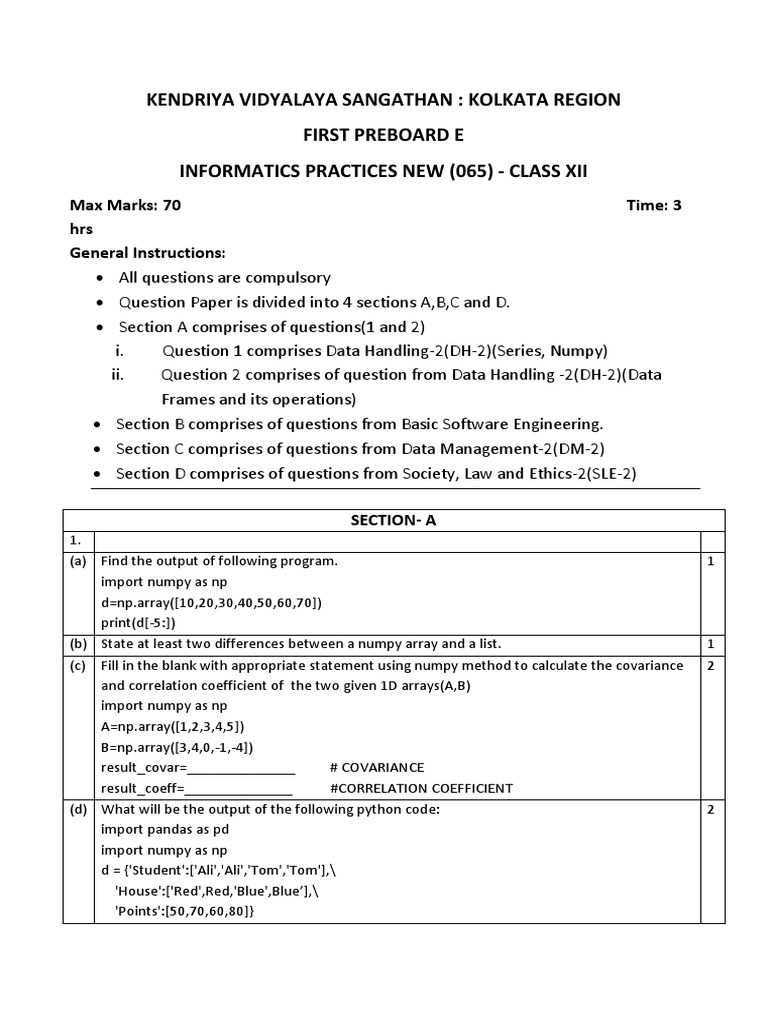 Httppython Mykvs inuploadsfilesXIIInfo Pract S E 150 PDF | PDF ...