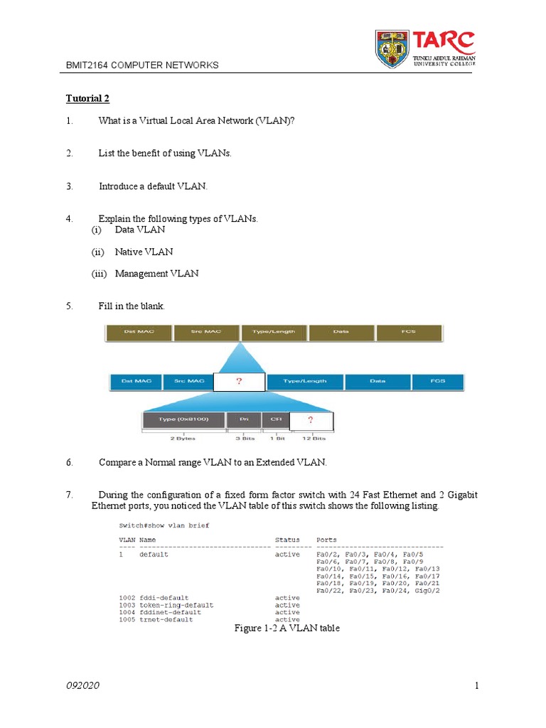 Tutorial 2: Bmit2164 Computer Networks | Download Free PDF | Networking Standards | Computer Network