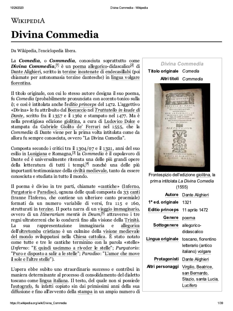 Divina Commedia | PDF | Medieval Italian Literature | Dante Alighieri