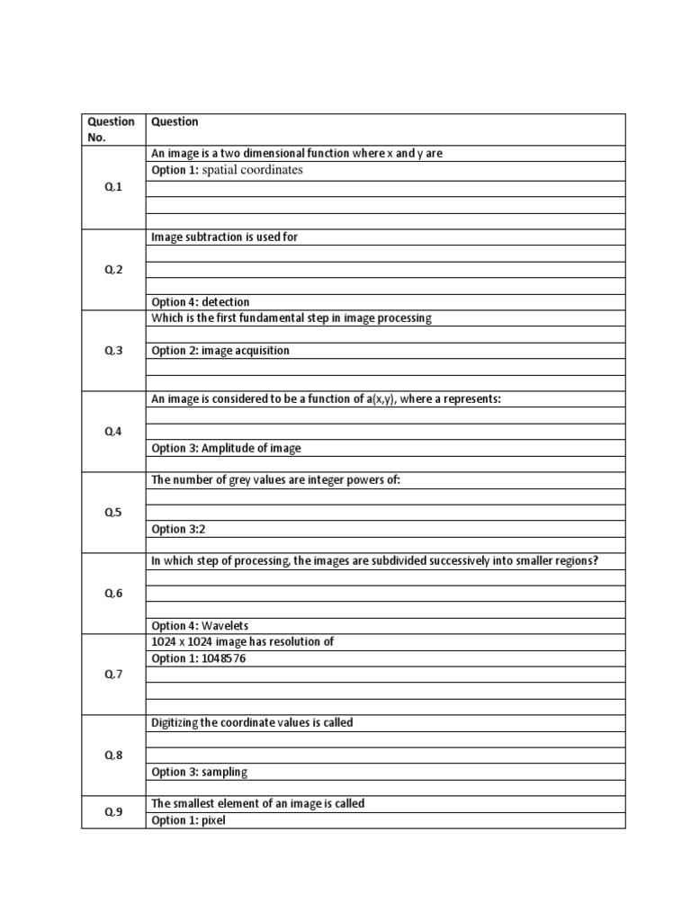 DSIP - Answes | Download Free PDF | Image Resolution | Computer Vision