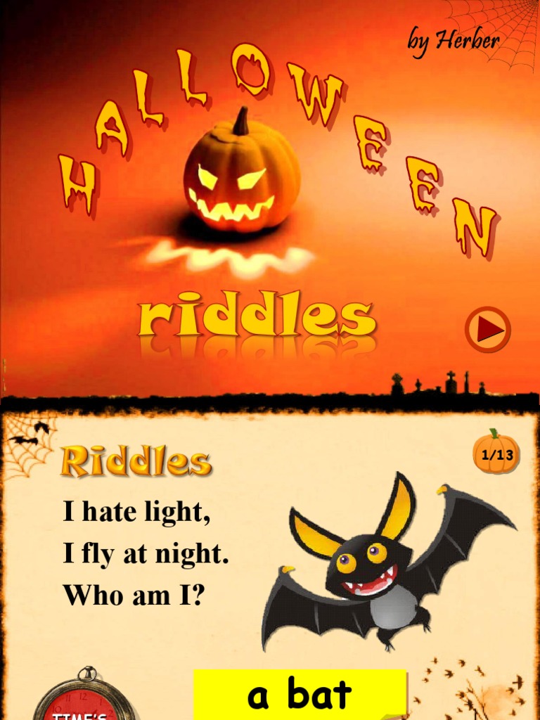 Halloween Riddles PPT Fun Activities Games Games Reading Comprehension ...