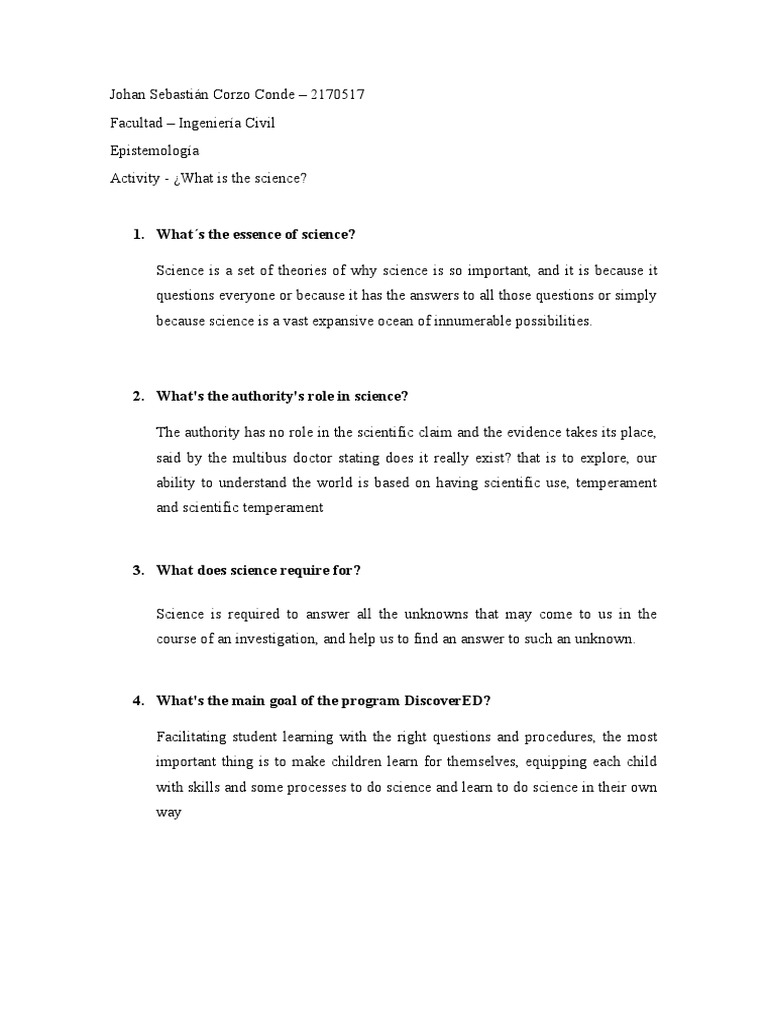 What S The Essence of Science? | PDF