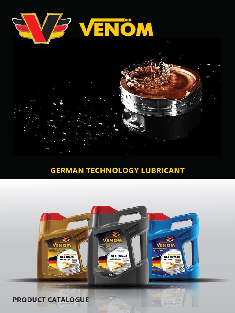 Venom Catalogue 1 | PDF | Motor Oil | Engines