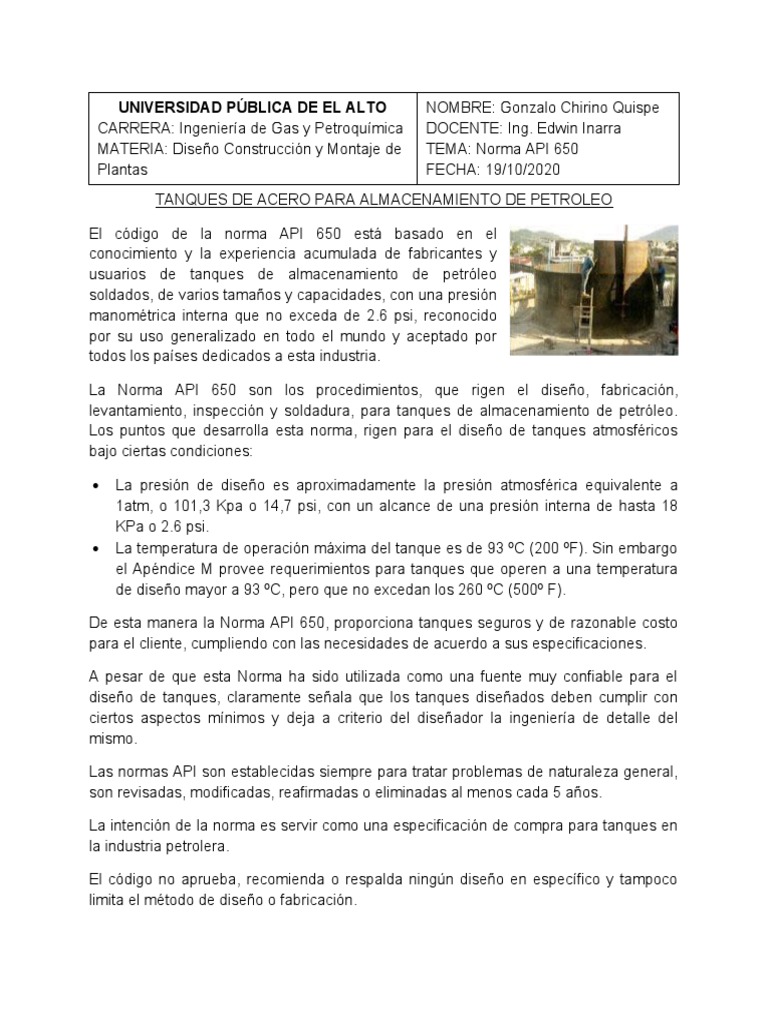Norma API 650 | PDF