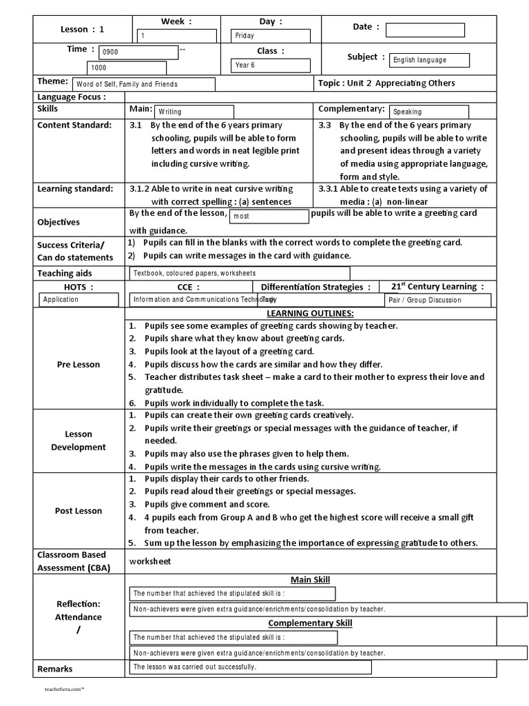 Contoh RPH Aktiviti KBAT | PDF | Letter Case | Teachers