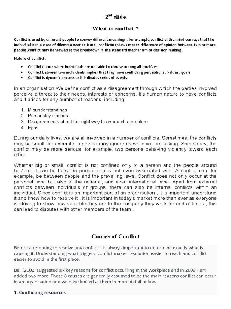 2 Slide What Is Conflict ? | PDF