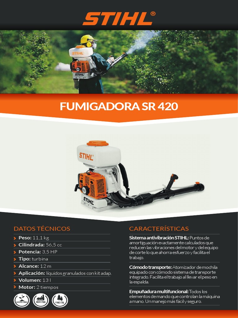 Ficha Técnica Fumigadora SR 420 | PDF