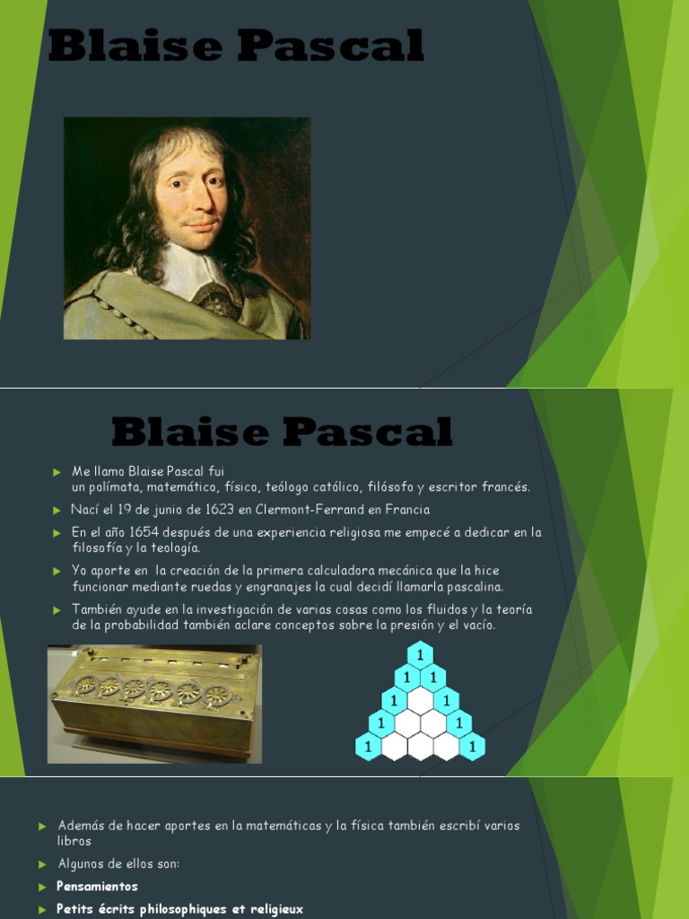 Presentación de Blaise Pascal | PDF