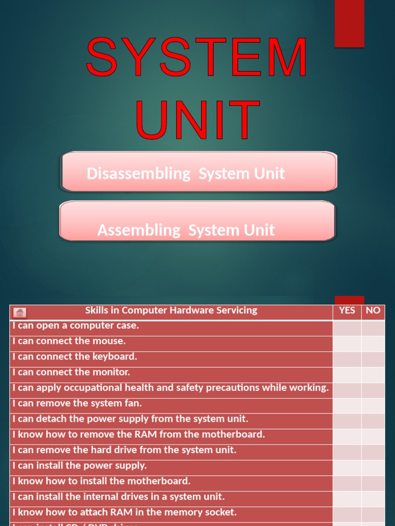 Lesson 4. Assembly and Disassembly | PDF | Personal Computers | Media ...