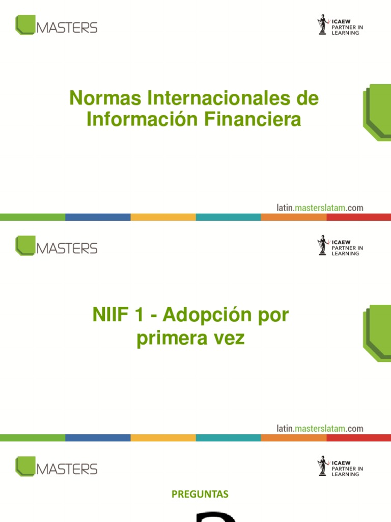 NIIF 1 Adopción Por Primera Vez de Las Normas Internacionales de ...
