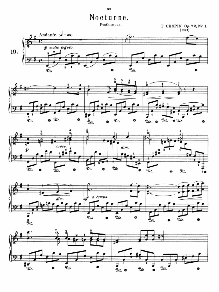 Chopin - Nocturne Op 72 No 1 Posths | PDF