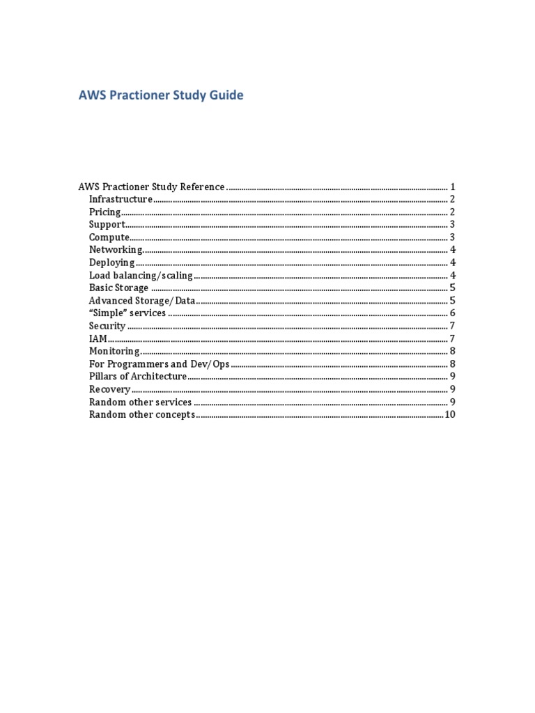 AWS Practioner Study Guide | PDF | Ip Address | Load Balancing (Computing)