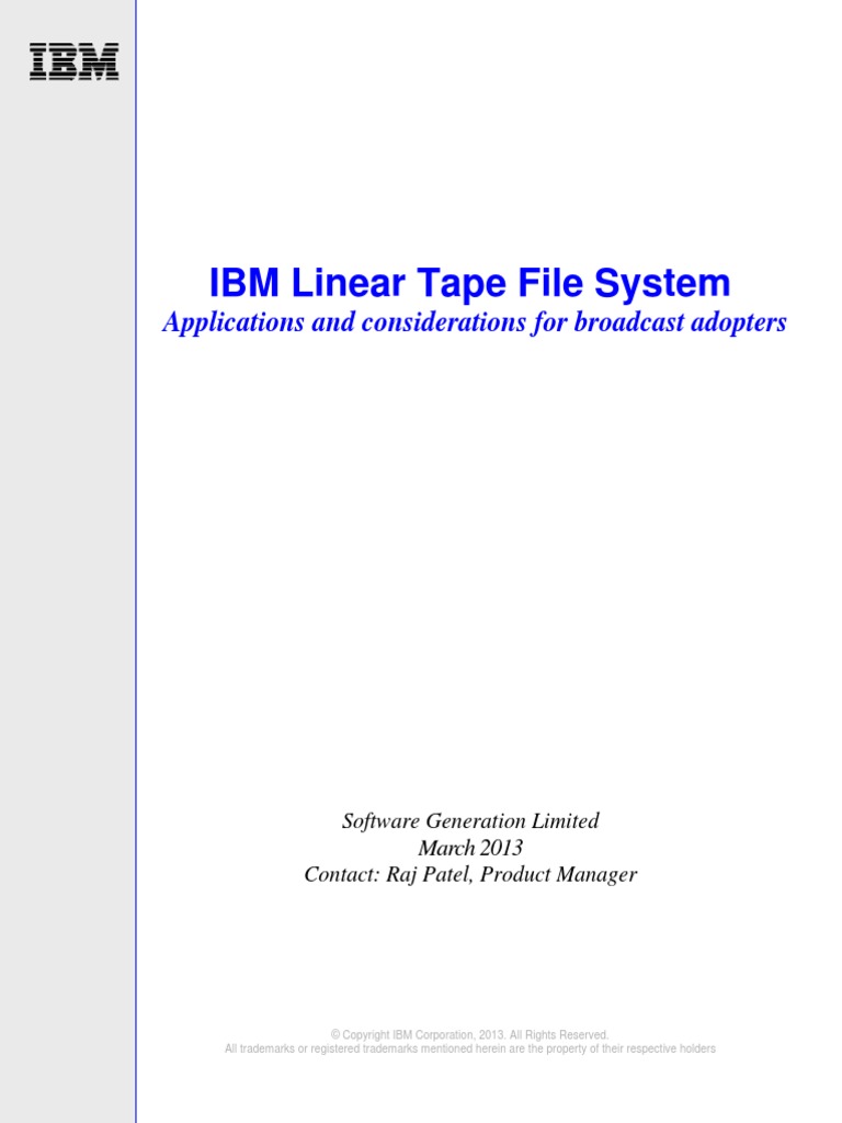 Linear Tape File System | PDF | Operating System | Computer Engineering