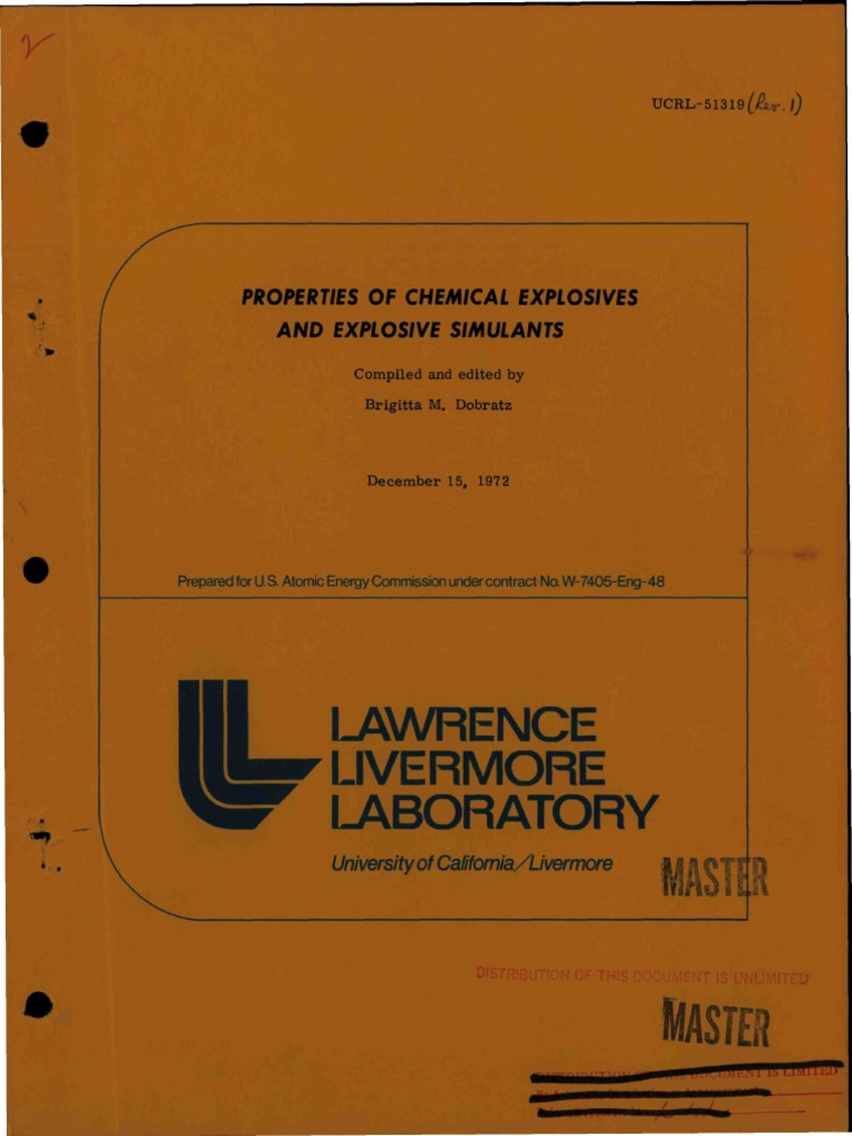 Properties of Chemical Explosives and Explosive Simulants | PDF ...
