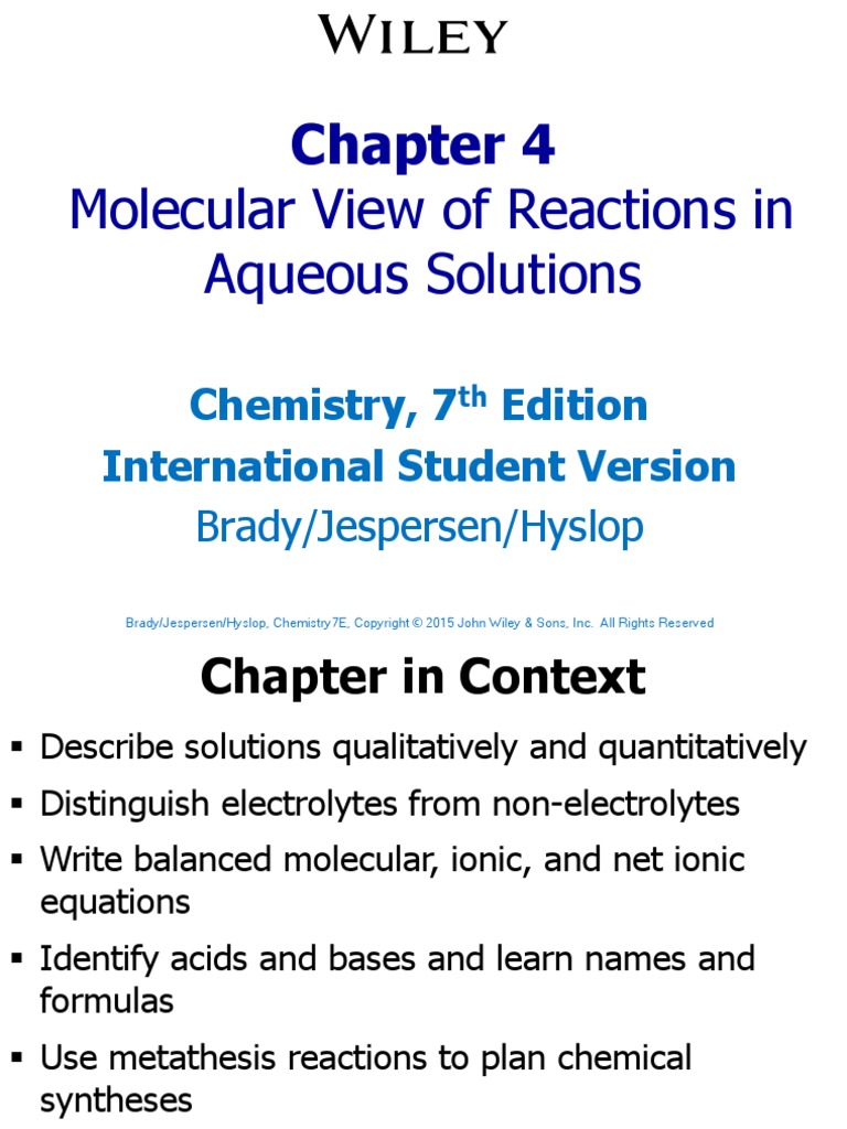 ch04 PDF | PDF | Solution | Dissociation (Chemistry)