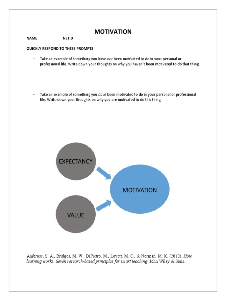Motivation Handout Engineering 2020 | PDF