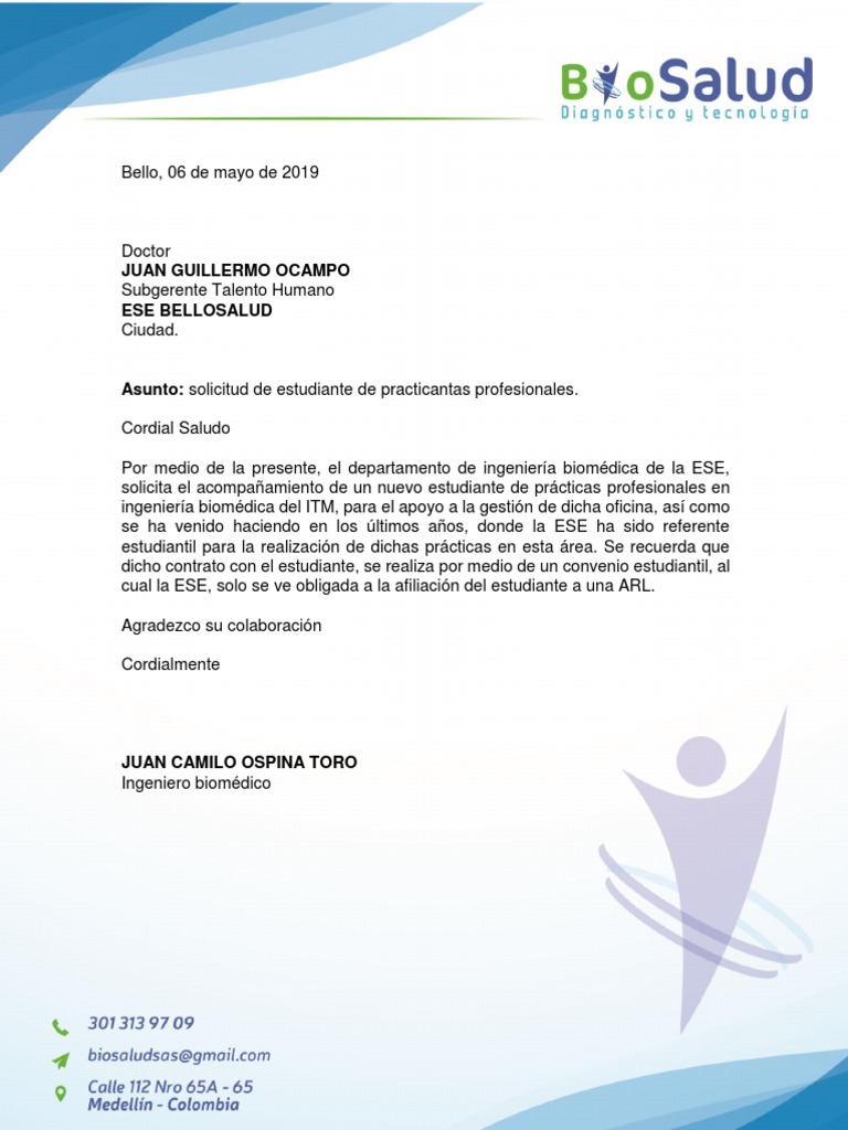 Solicitud de Practicante | PDF