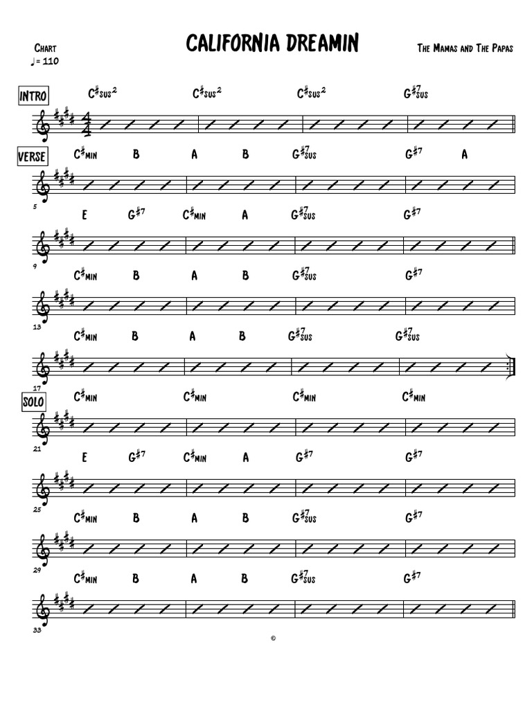 California Dreamin - Chart | PDF