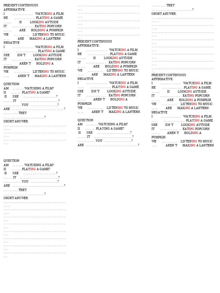 Present Cont Kids 3 | PDF