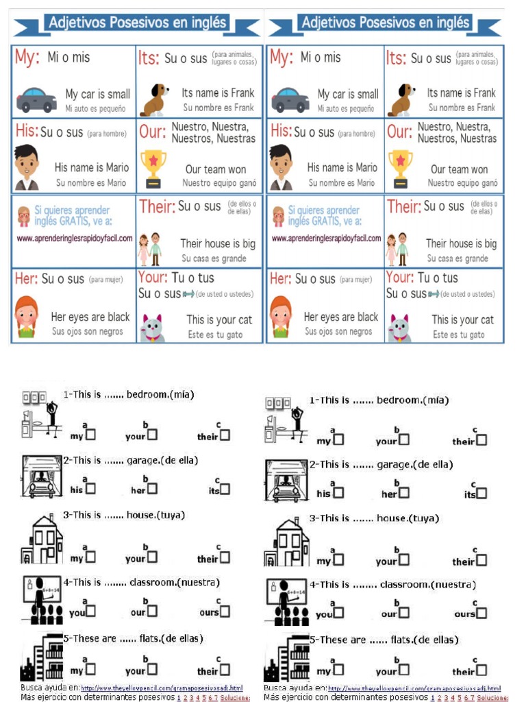 Adjetivos Posesivos Kids 1 | PDF